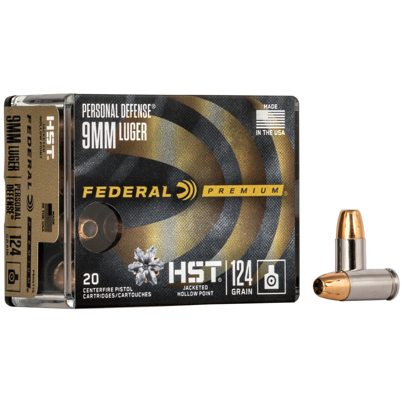 Federal Premium Personal Defense 9mm Luger 124 Grain HST Handgun Ammo ...